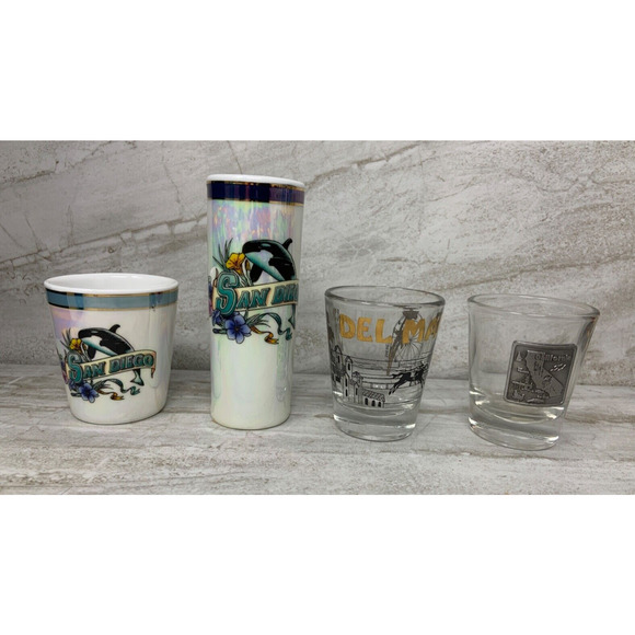 Unbranded | Dining | Vintage San Diego Orca Souvenir Shot Glasses Set ...